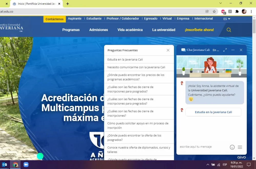 Anna, nuestro chatbot será renovado | Pontificia Universidad Javeriana ...